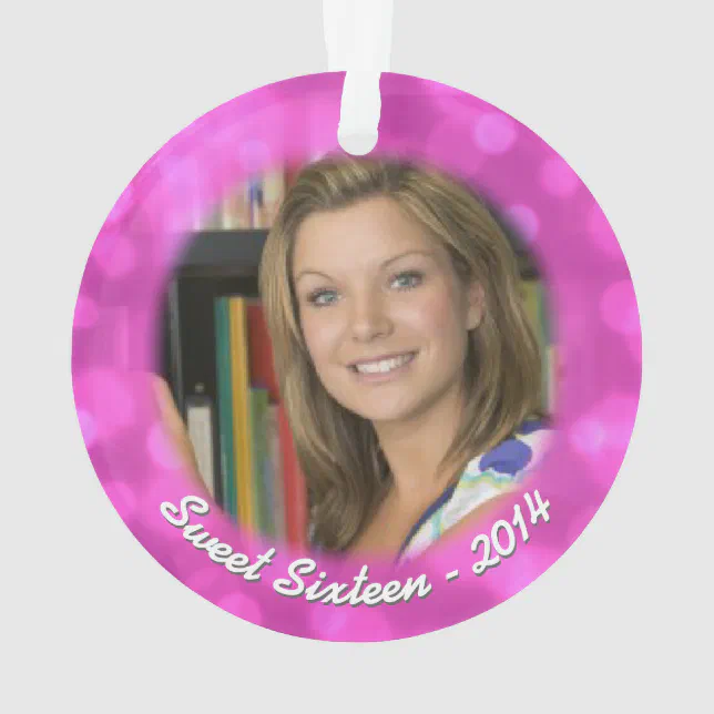 Sweet 16 Christmas Holiday Photo Ornament | Zazzle