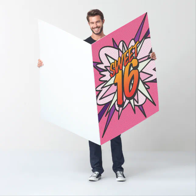 SWEET 16 Comic Book Pop Art Card | Zazzle