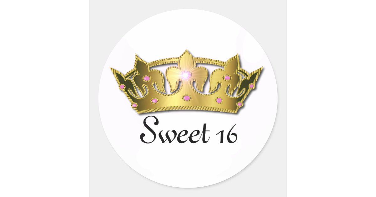 Sweet 16 Crown Sticker | Zazzle