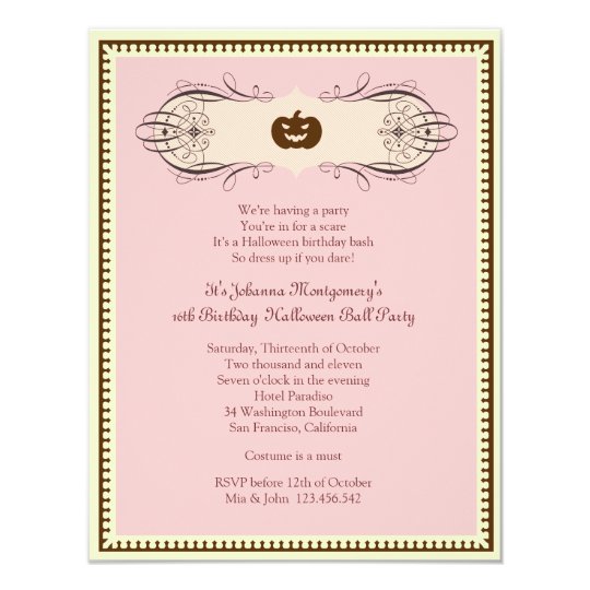 Sweet 16 Halloween Ball Costume Party Invitation | Zazzle.com