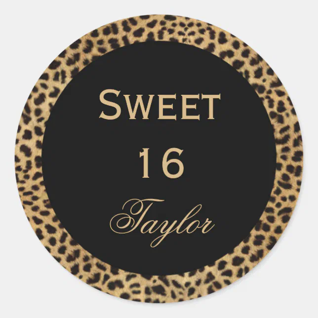 Sweet 16 Leopard Sticker | Zazzle