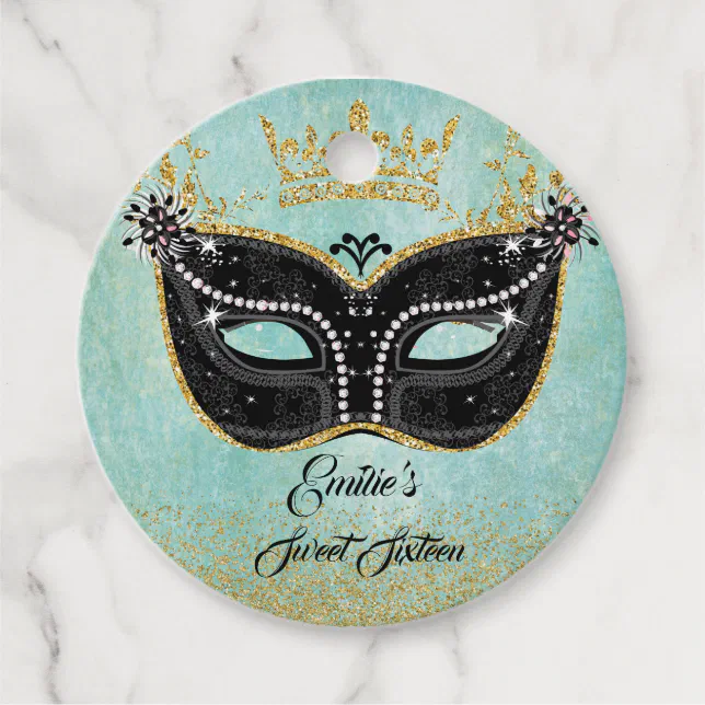 Sweet 16 Masquerade Party Favor Tags | Zazzle