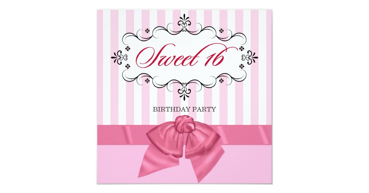 Sweet 16 - Personalized Birthday Party Invitations | Zazzle.com