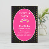 Sweet 16 Princess Crown Birthday Party Invitation | Zazzle