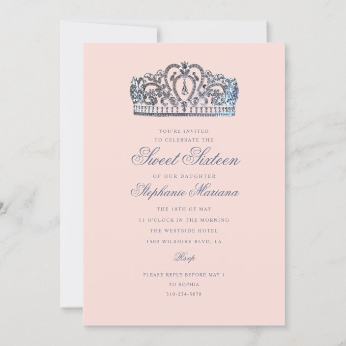Sweet 16 Princess Crown Milestone Birthday Invitation | Zazzle.com