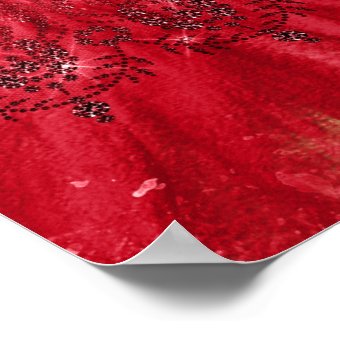 Sweet 16 red gold dress floral welcome poster | Zazzle