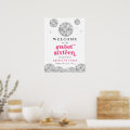 Sweet 16 Silver Retro Disco PINK Glitter welcome Poster | Zazzle