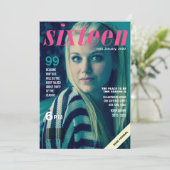 Sweet 16 Sixteen Magazine Cover Photo Invite | Zazzle