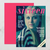 Sweet 16 Sixteen Magazine Cover Photo Invite | Zazzle