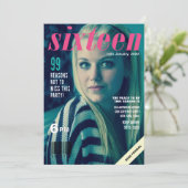 Sweet 16 Sixteen Magazine Cover Photo Invite | Zazzle