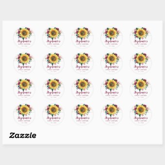 Sweet 16 Sunflower Lights Floral Birthday Classic Round Sticker | Zazzle