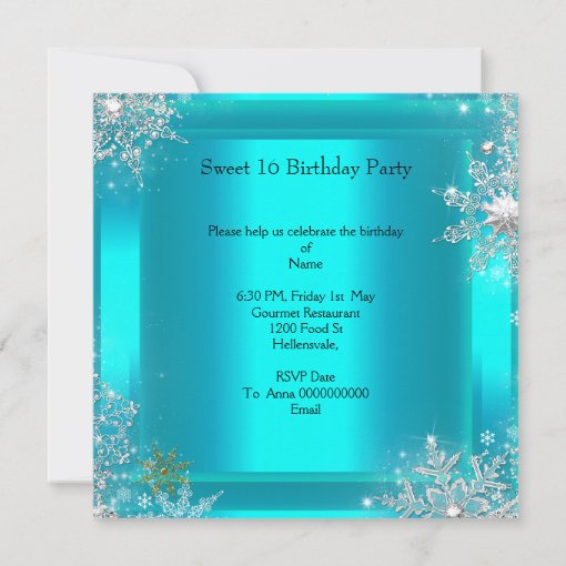 Sweet 16 Sweet Sixteen Hot Teal White Gold Elite Invitation | Zazzle