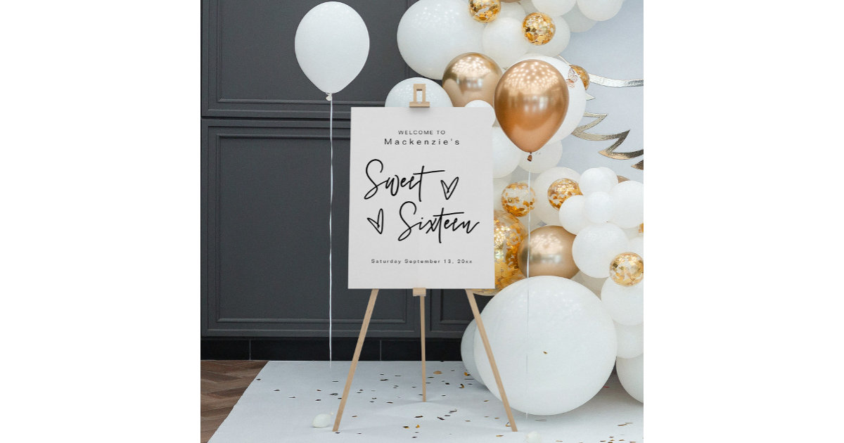 Sweet 16 Welcome Sign Modern Minimalist | Zazzle