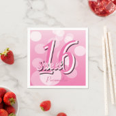 Sweet 16 Word Art | 16th Birthday Napkins | Zazzle