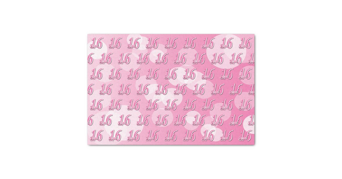 Sweet 16 Word Art | 16th Birthday Tissue Paper | Zazzle
