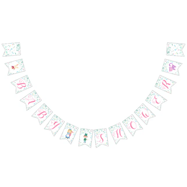 Sweet Alice in Wonderland themed baby shower Bunting Flags | Zazzle