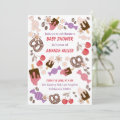 Sweet and Salty Baby Shower Treats White Pattern Invitation | Zazzle
