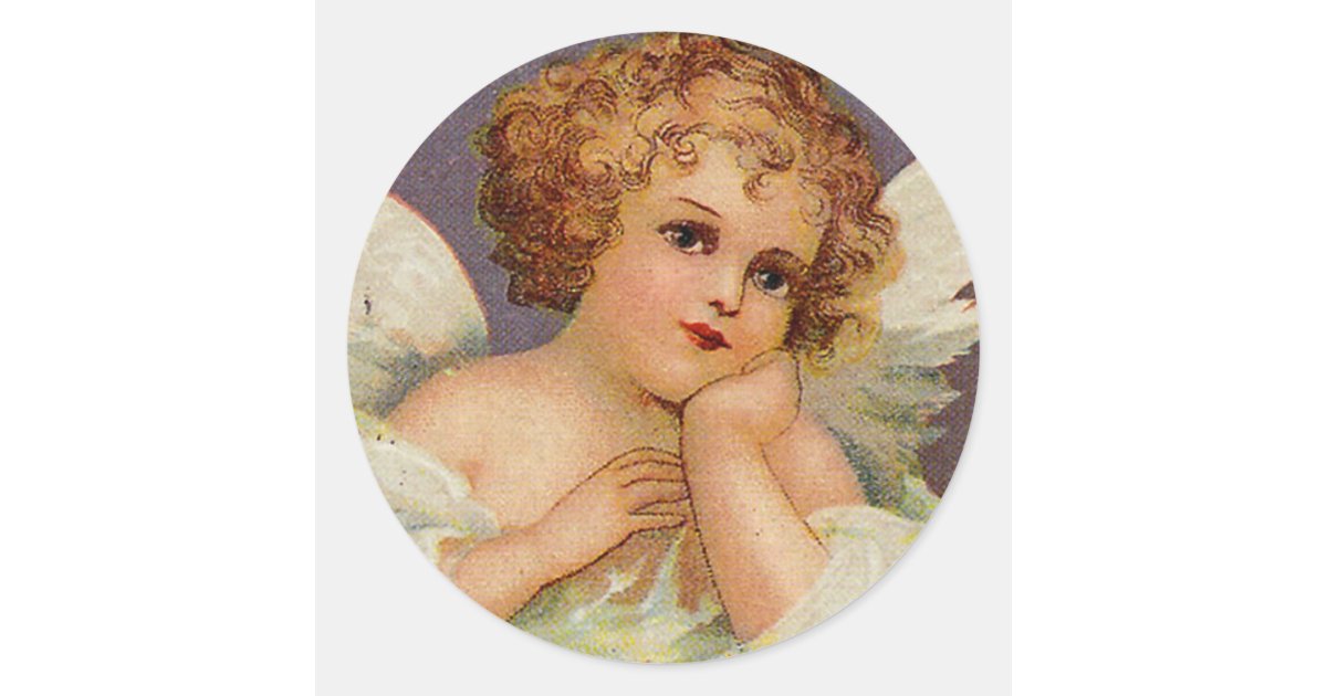 Sweet Angel Classic Round Sticker | Zazzle