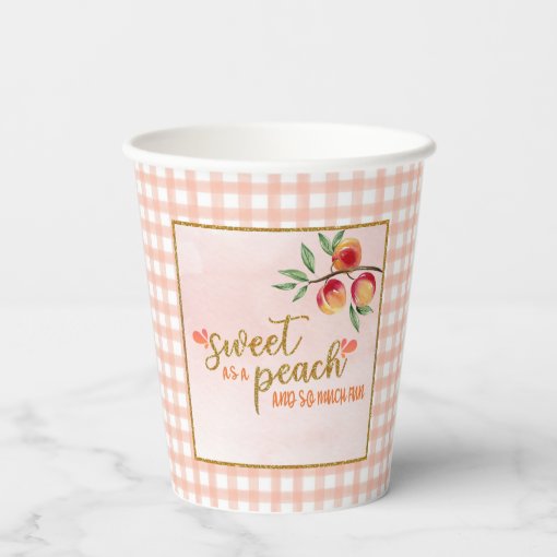 Sweet as a Peach Birthday Paper Cups | Zazzle
