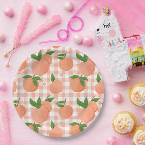 Sweet as a Peach Birthday Paper Plates | Zazzle