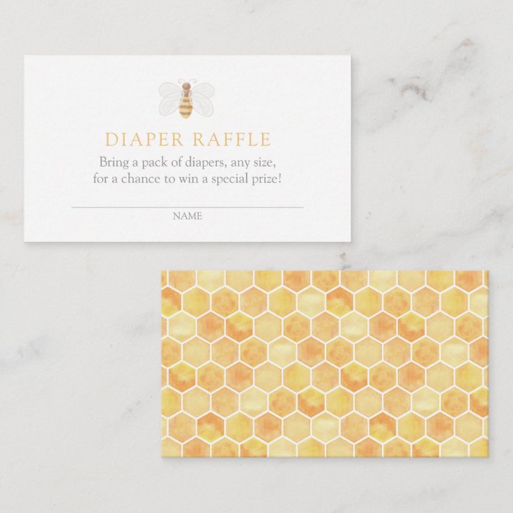 Sweet as Can Bee Baby Shower Diaper Raffle Ticket Enclosure Card | Zazzle