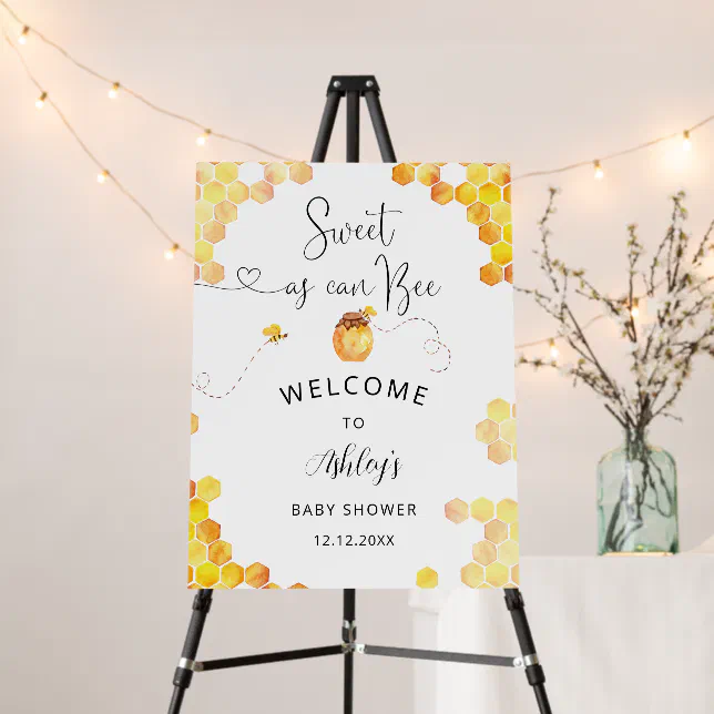 Sweet as Can Bee Baby Shower Welcome Sign | Zazzle