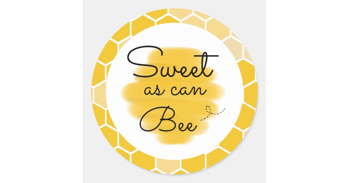 Sweet as can bee | Bee party Favor Classic Round Sticker | Zazzle
