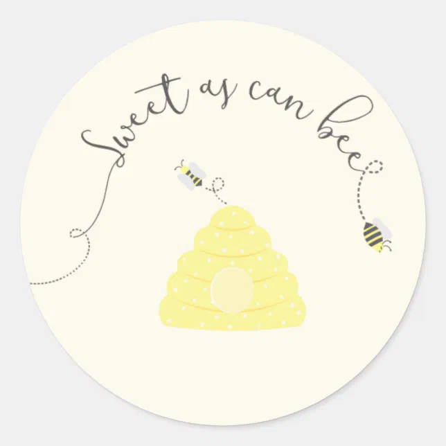 Sweet As Can Bee Classic Round Sticker | Zazzle