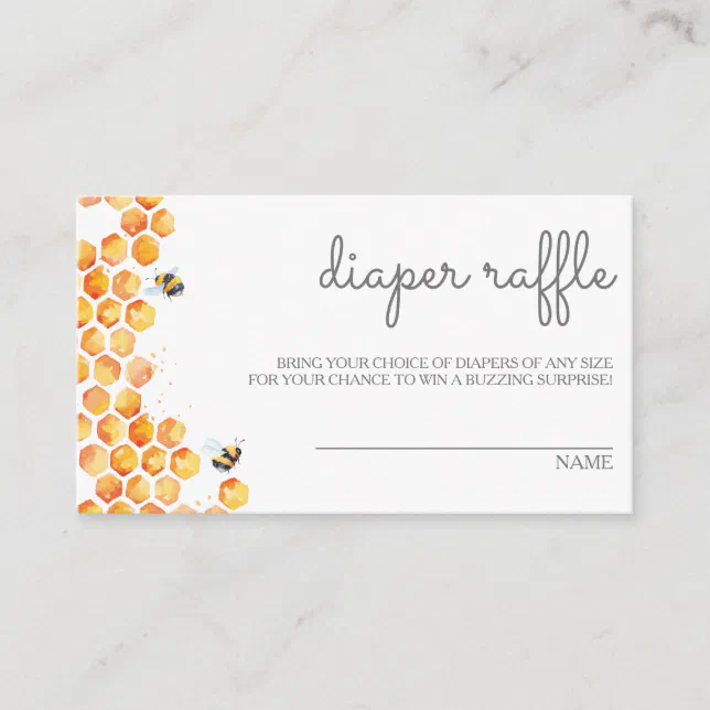 Sweet As Can Bee Diaper Raffle | Enclosure Card | Zazzle