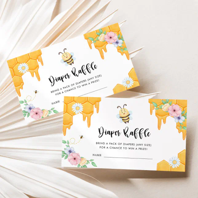 Sweet as can Bee Diaper Raffle Enclosure Card | Zazzle