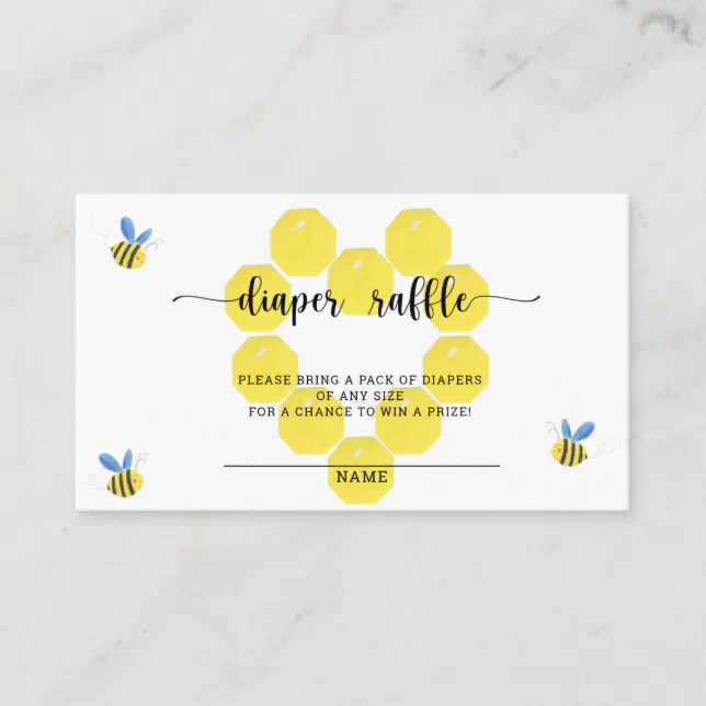 Sweet as can bee diaper raffle ticket enclosure card | Zazzle