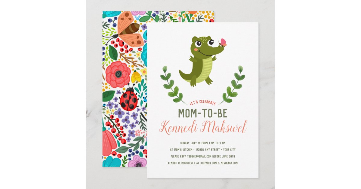 Sweet Baby Alligator Baby Shower Invitation | Zazzle