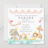 Sweet Baby Animals Parade Baby Shower Invitation | Zazzle