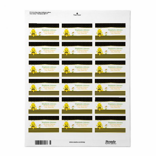Sweet Baby Bee Address Labels | Zazzle