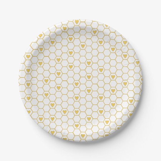 Sweet Baby Bee Honeycomb Paper Plates | Zazzle.com