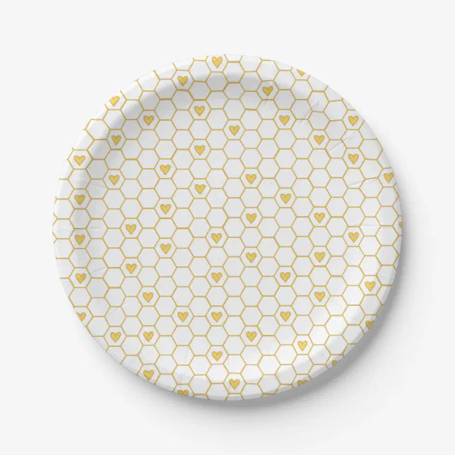 Sweet Baby Bee Honeycomb Paper Plates | Zazzle