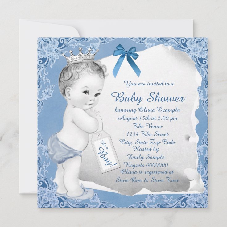 Sweet Baby Blue Baby Shower Invitation | Zazzle