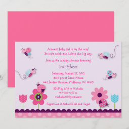 Sweet Baby Bug Baby Shower Invitations | Zazzle