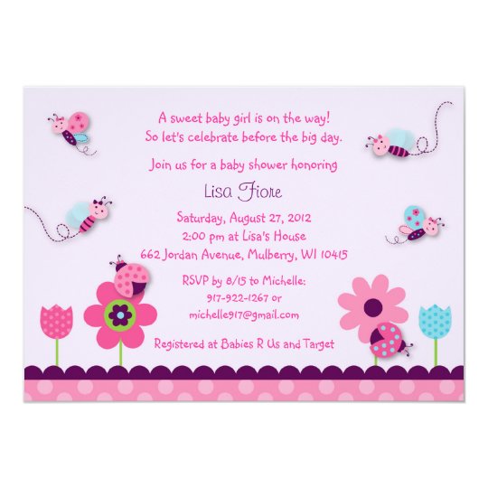 Sweet Baby Bug Baby Shower Invitations | Zazzle.com