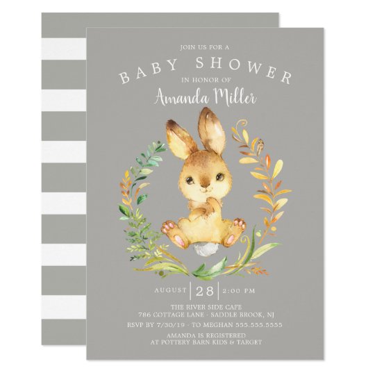 Sweet Baby Bunny Baby Shower Invitation | Zazzle.com