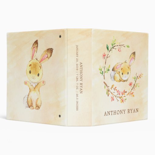 Sweet Baby Bunny Rabbit Baby Photo Album 3 Ring Binder | Zazzle