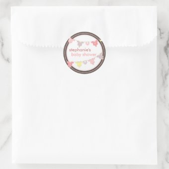 Sweet Baby Clothes LIne Girl Baby Shower Sticker | Zazzle
