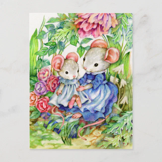Sweet Baby - Cute Mouse Art Postcard | Zazzle