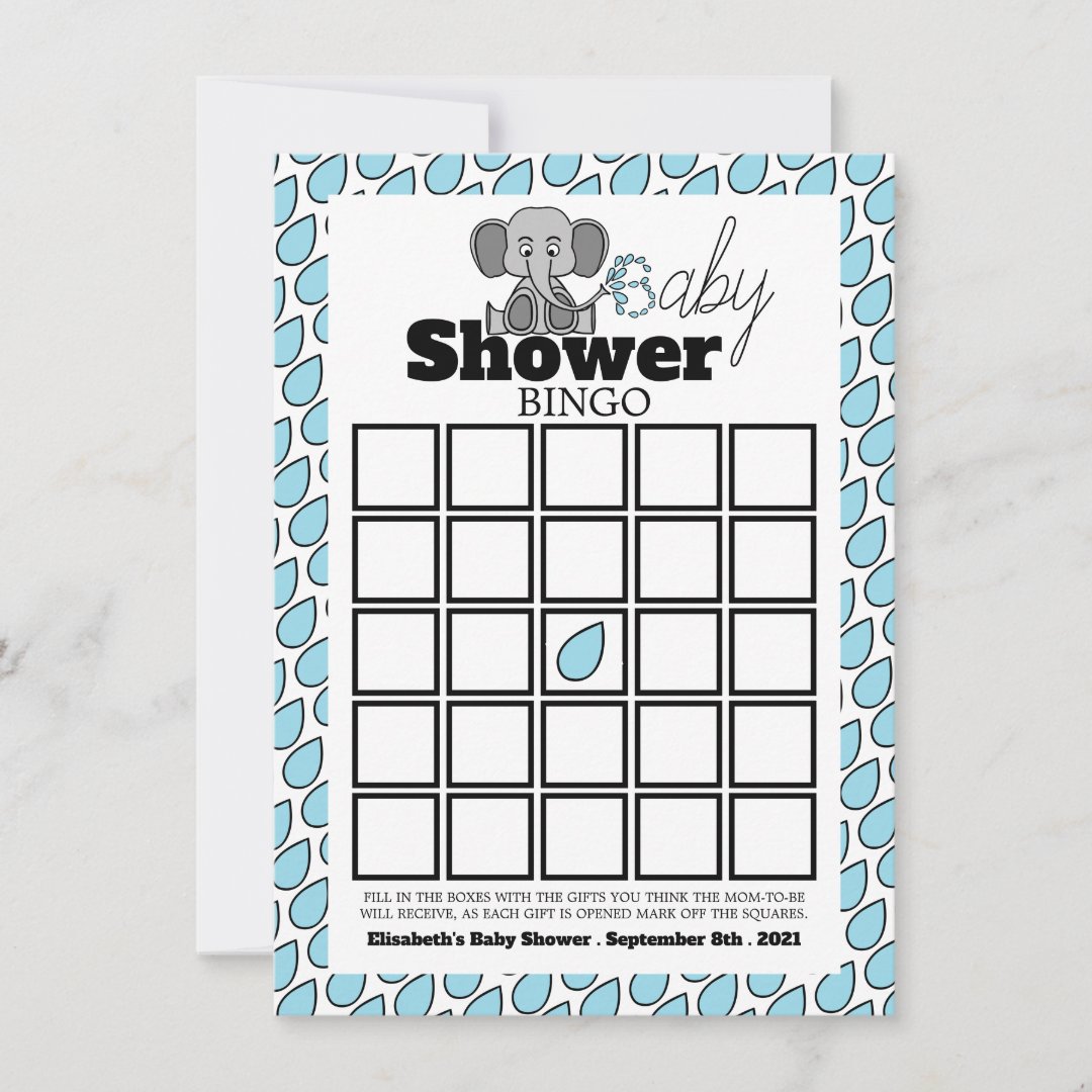 Sweet Baby Elephant, Baby Shower Bingo | Zazzle