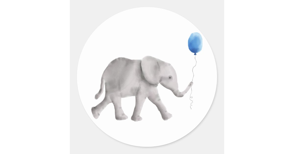 Sweet Baby Elephant Sticker Label, Party Gift Tag | Zazzle