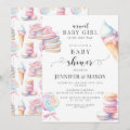 Sweet Baby Girl Cute Pastel Candy Baby Shower Invitation | Zazzle