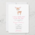 Sweet Baby Girl Fawn Baby Shower Party Invitation | Zazzle