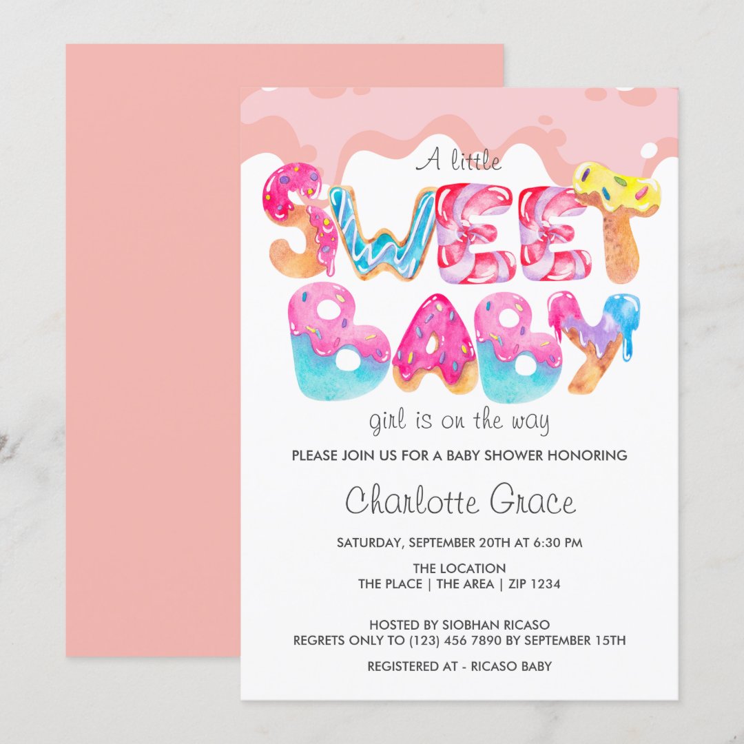 Sweet Baby Girl Is On The Way Invitation | Zazzle