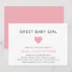 Sweet Baby Girl Pink Heart Cute Baby Shower Invitation | Zazzle