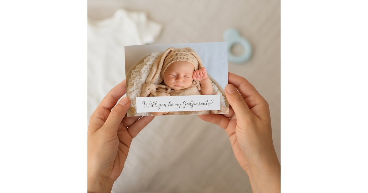 Sweet Baby Godparent Proposal Photo Invitation | Zazzle